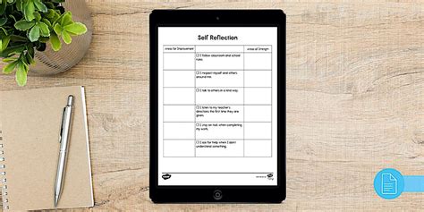 Editable Self Reflection Single Point Rubric Teacher Made