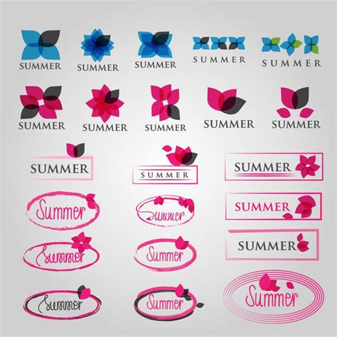 مجموعه آیکون های گل جدا شده روی پس زمینه سفید وکتور طرح گرافیکی