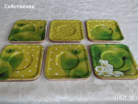 Симпатични дървени подложки за чаши в Аксесоари за кухня в гр Варна