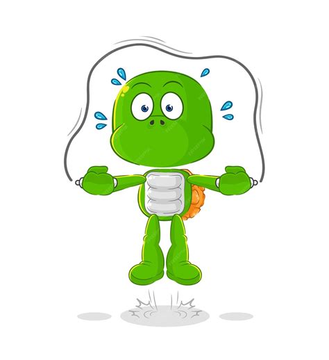 Premium Vector Turtle Jump Rope Exercise Character Vector