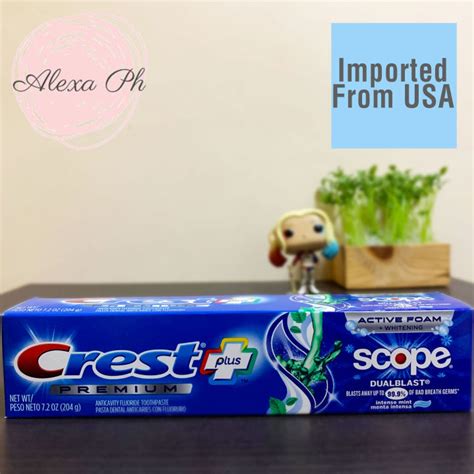 Crest Plus Premium Active Foam Whitening Scope Dual Blast Intense Mint Toothpaste 204 G