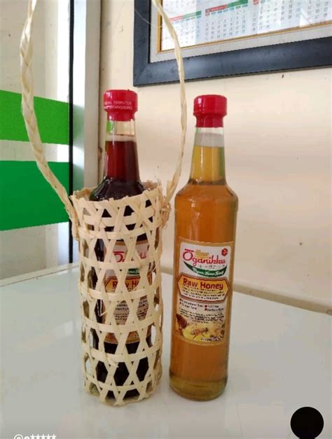 Keranjang Kemasan Botol Sirup Toples Anyaman Bambu Keranjang Rotan