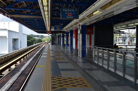 Horizontal Photo Of A Light Rail Train Platform Or Lrt Editorial Stock Image Image Of Track