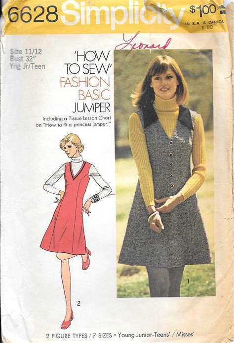 87 92cm Bust Vintage Sewing Pattern 1970s Dress See And Sew 6208 Craft