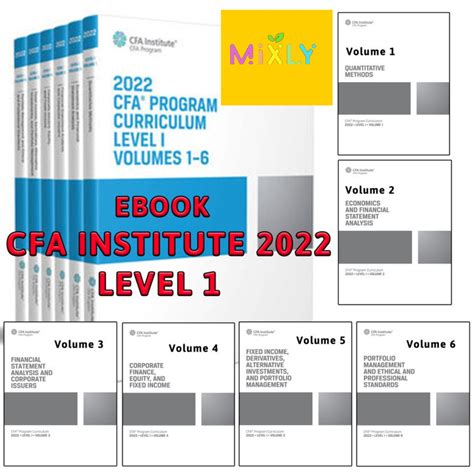 2022 Cfa Program Curriculum Level 1 Volumes 1 6 Level I And Glossary New