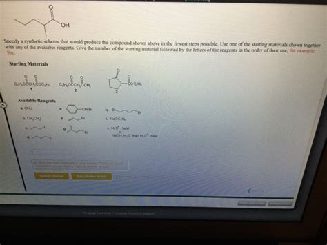 Solved Specify A Synthetic Scheme That Would Produce The