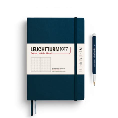 Notebook Medium A5 Hardcover 251 Numbered Pages Deep Sea Dotted