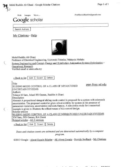 Sliding Mode Control Of A Class Of Mismatched Uncertain Systems