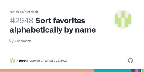 Sort Favorites Alphabetically By Name · Issue 2948 · Rustdeskrustdesk