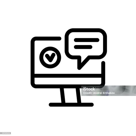 채팅으로 아이콘을 모니터링합니다 흰색 배경의 벡터 아이콘입니다 최신 유행 선형 아이콘입니다 웹 사이트 및 인쇄아이콘입니다 로고 엠블럼 기호 인터페이스 요소입니다 픽셀 완벽한