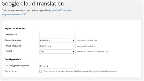 Plugin Google Cloud Translation Dataiku