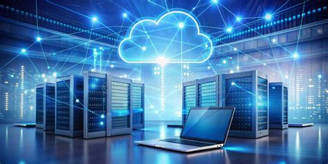 Cloud Computing Servers Laptop Network Visualization Stock Illustration Illustration Of Data