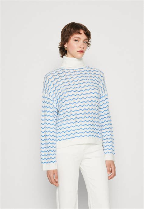 Pieces Pcjoyce Roll Neck Pullover Cloud Dancer French Blue écru