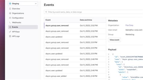 Workos Dashboard Events Page For Integrations Workos Posted On The