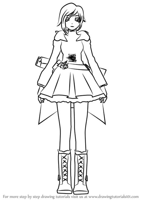 Learn How To Draw Ruby Rose From Rwby Rwby Step By Step Drawing Tutorials