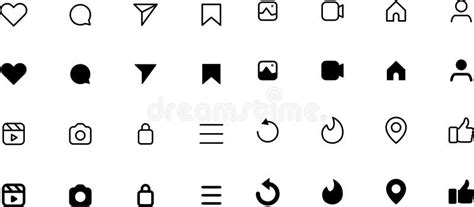 Social Media Generic Reaction Icons Set Social Media Dating Icons Stock Illustration