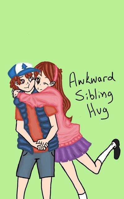 Awkward Sibling Hug Gravityfalls
