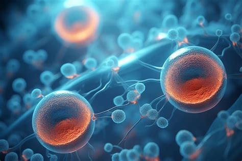 Embryonic Cells Seen Under A Microscope Premium Ai Generated Image