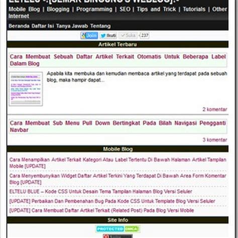 Eltelu Rangkaian Kode Css Untuk Tema Tampilan Halaman Blog Versi