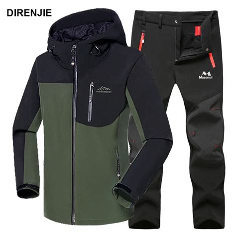 Direnjie Man Winter Waterproof Fishing Treval Outdoor Jacket Suit