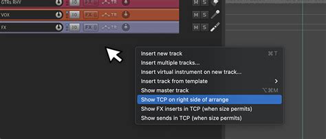 Show Track Panel On The Right Side