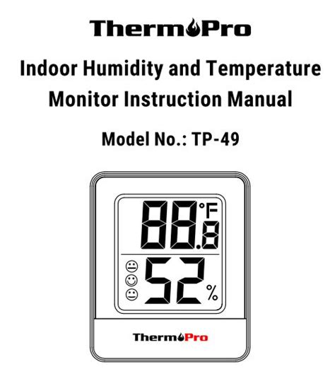 thermopro tp 49 indoor humidity and temperature monitor instruction manual
