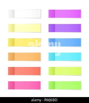 Sticky Paper Notes With Shadow Effect Blank Color Memo Note Stickers