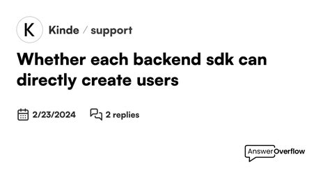 Whether Each Backend Sdk Can Directly Create Users Kinde