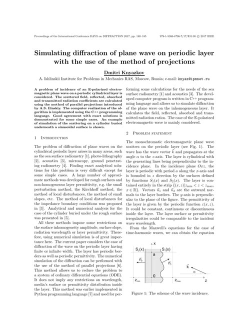 Pdf Simulating Diffraction Of Plane Wave On Periodic Layer With The