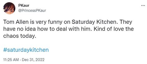 Saturday Kitchen Fans In Hysterics As Tom Allen Retches And Makes Jokes