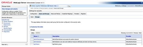 Creating User Groups In Weblogic Server
