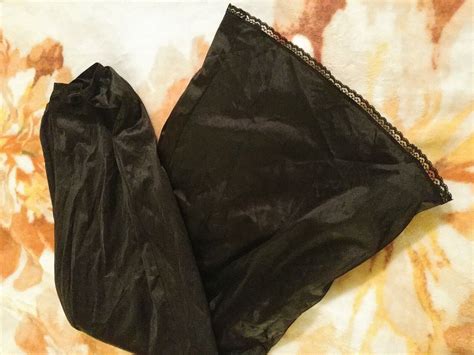 Cabernet Black Silky Smooth Half Slip Lace Trim Plus Gem