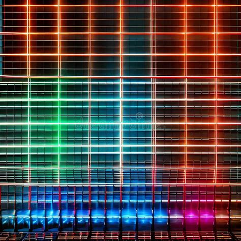 704 Neón De Red De Luz Un Fondo Futurista Y Dinámico Con Una Rejilla