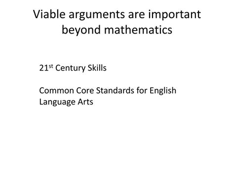 Ppt Writing And Reasoning In Mathematics Constructing Viable Arguments Powerpoint Presentation