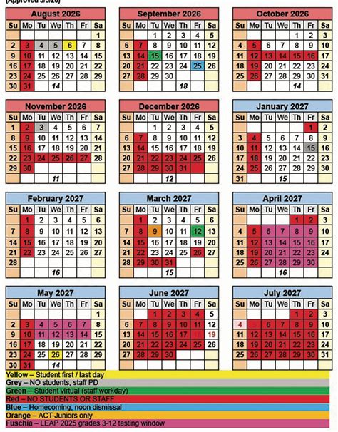 School Board Approves 2026 27 School Calendar