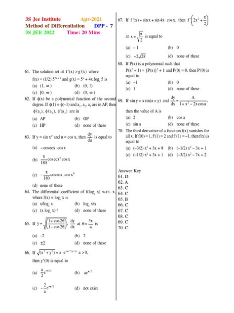 Method Of Differentiation Dpp 7 Pdf Computational Science Mathematical Concepts