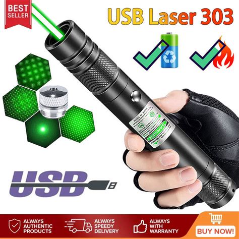 Philibs Usb Rechargeable Greenred Laser Pointers 532nm 10000m High