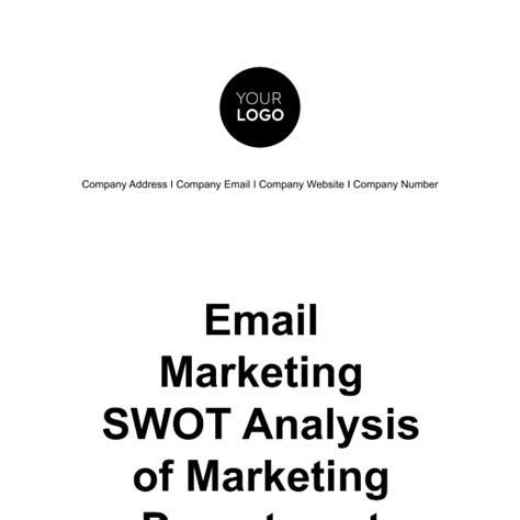 Free Email Marketing Swot Analysis Of Marketing Department Template To