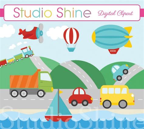 Transport Clipart Digital Clipart Cute Transport Clip Art Etsy