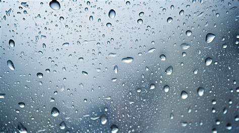 Soothing Raindrop Patterns Embossed On Sleek Gray Glass Background Wet
