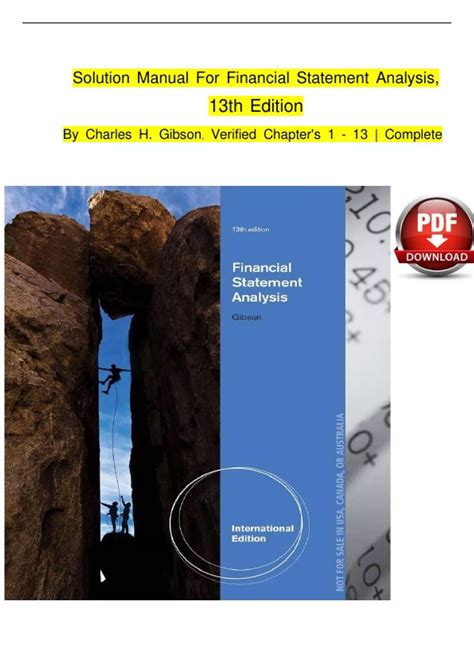 Solution Manual For Financial Statement Analysis 13th Edition By Gibson