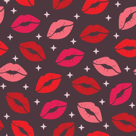 Seamless Pattern Of Collection Of Lip Marks On Dark Background Lipstick Kiss Pattern 49931498