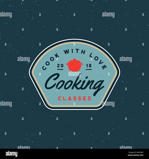 Vintage Cooking Classes Logo Retro Styled Culinary School Emblem