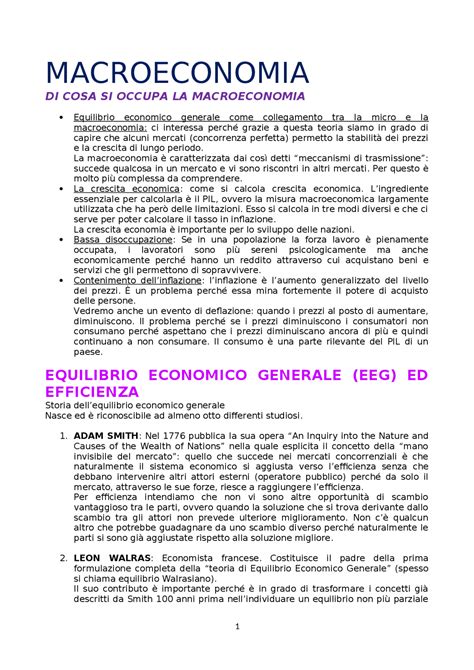 Appunti Macroeconomia Docsity