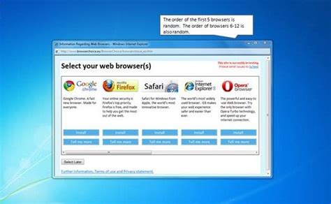 Windows 7 European Browser Selection Screen Screenshot Revealed Zdnet