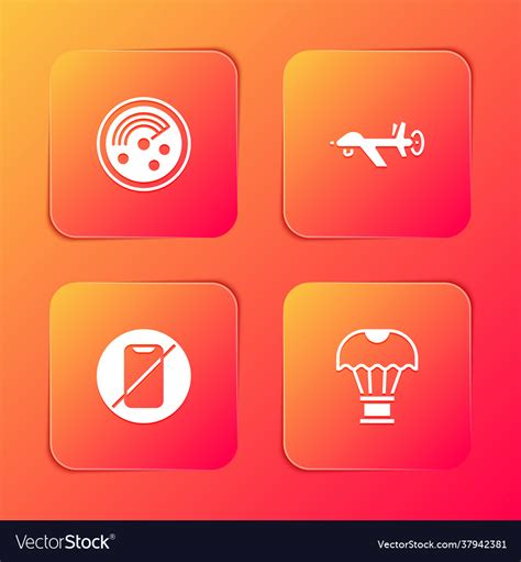 Set Radar With Targets On Monitor Uav Drone Vector Image