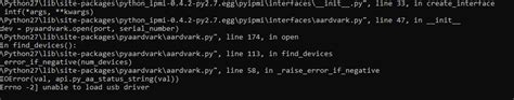 Accessing Aardvark Through Python IPMI Module On Windows Fails Issue
