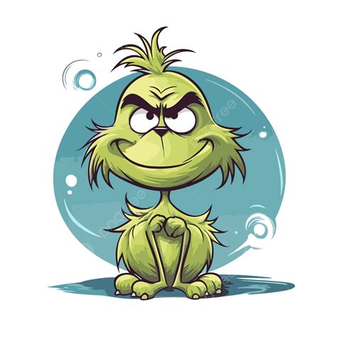 Grin Senang Vektor Stiker Clipart Grinch Sedang Sangat Sepi Di Kartun