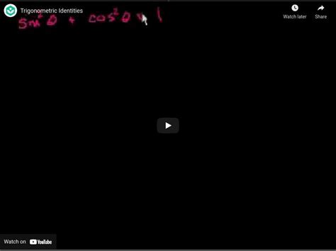 Khan Academy Trig Identities Trigonometric Identities Instructional