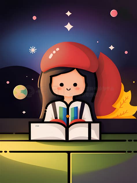 儿童ai数字艺术 一个小女孩在图画书中描绘了她想象中的童话世界儿童人物插画设计 Ai平面元素免费下载png格式3072像素编号70491766 千图网